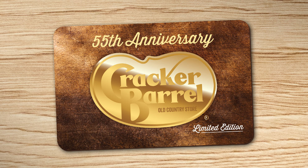 Cracker Barrel 55th Anniversary Gift Card