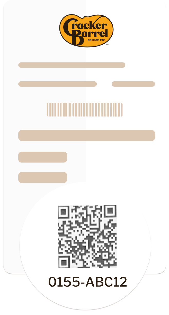 Receipt with QR Code for order 0155-ABC2